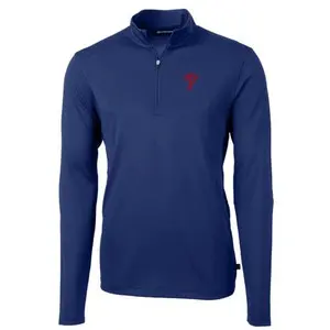 Cutter & Buck Philadelphia Phillies Big & Tall Virtue Eco Pique Quarter-zip Pullover Jacket - Royal