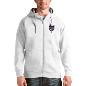 ANTIGUA Sacramento Kings Logo Victory Full-zip Hoodie - White