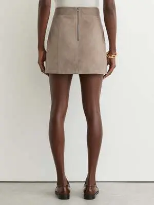 REISS Vida Suede Patch-pocket Mini Skirt