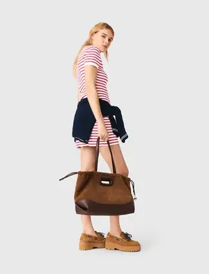Maje Striped Knit Polo Dress