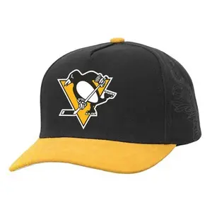 Mitchell & Ness Gold Pittsburgh Penguins May Flowers Pro Crown Adjustable Hat - Black