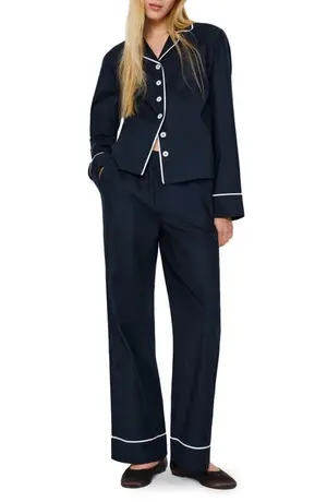 REFORMATION Coco Piped Stretch Cotton Pajamas