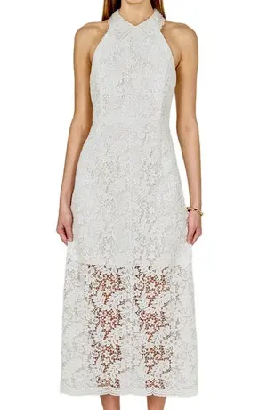 Endless Rose Floral Lace High Neck Dress