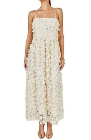 Endless Rose 3-d Sequin Floral Maxi Dress