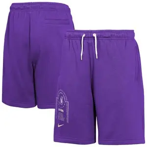 Nike Youth Los Angeles Lakers Courtside Club Fleece Shorts - Purple