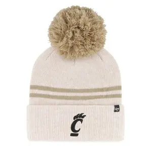 '47 Cincinnati Bearcats Core & Inline Latte Cuffed Knit Hat With Pom - Natural