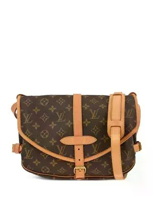 LOUIS VUITTON 1997 30 Monogram Saumur Shoulder Bag - Brown