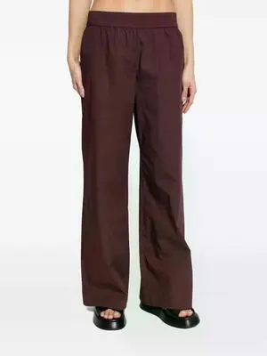 SAMSOE SAMSOE Elasticated-waist Wide-leg Trousers - Brown