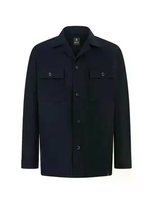 Boggi Milano Cotton And Tencel Overshirt - Blue