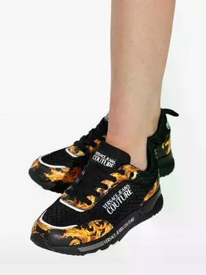 Versace Barocco Lace-up Sneakers - Black