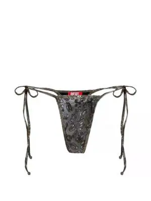 DIESEL® Patterned Tie Bikini Bottom - Grey