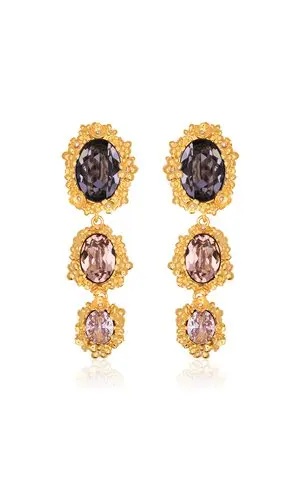 Oscar De La Renta Oval Medallion Drop Earrings - Clear