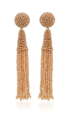 Oscar De La Renta Conical Tassel Earrings - Neutral