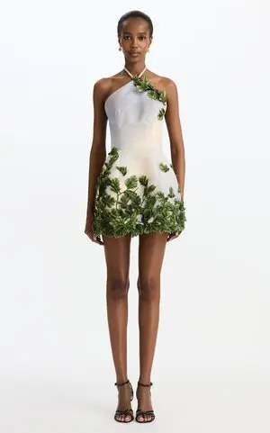 Oscar De La Renta Threadwork Mini Cocktail Dress