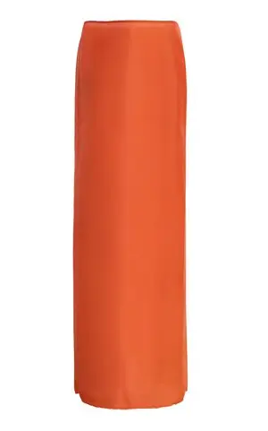 COLLEEN ALLEN Silk Habotai Maxi Skirt - Orange