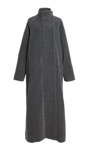 COLLEEN ALLEN High-collar Fleece Raglan Coat - Dark Grey