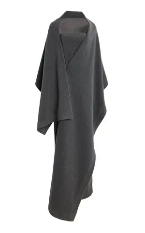 COLLEEN ALLEN Draped Scarf Cocoon Maxi Dress - Dark Grey