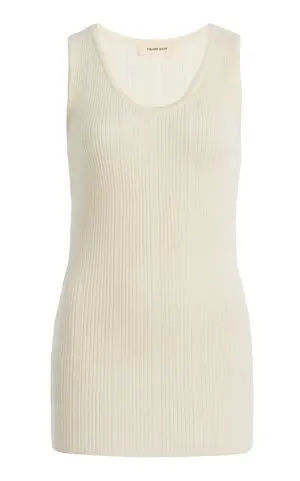 COLLEEN ALLEN Ribbed Merino Wool Tank Top - Ivory