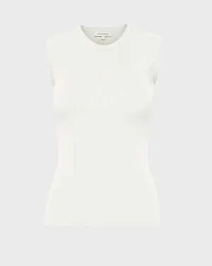 ANDIATA Griet Rib-knit Sleeveless Top - White
