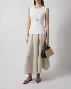 ANDIATA Griet Rib-knit Sleeveless Top - White