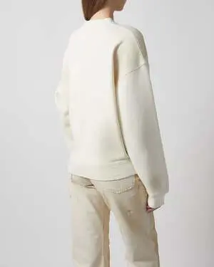 Acne Studios Fleece Logo Sweatshirt - Offwhite