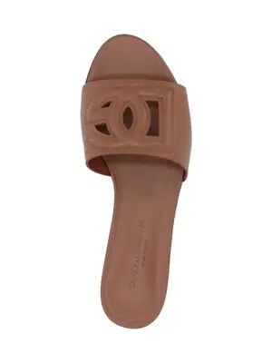 Dolce & Gabbana Leather Dg Sandals - Brown