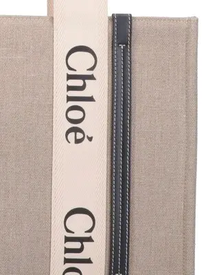 Chloé Woody Medium Tote Bag - Cream