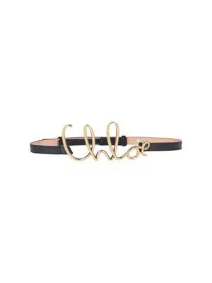 Chloé Iconic' Thin Belt - Black