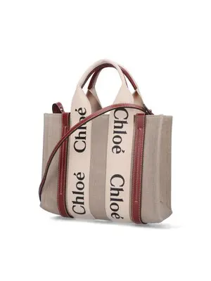 Chloé Woody Small Tote Bag - White