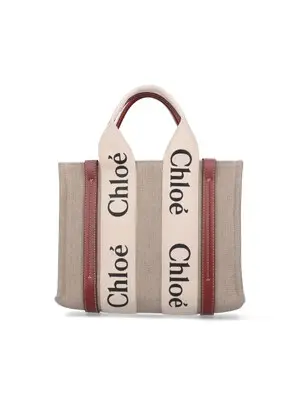 Chloé Woody Small Tote Bag - White
