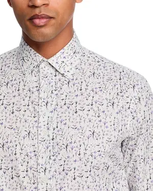 Paul Smith Tailored Fit Garden Print Shirt - Lilac
