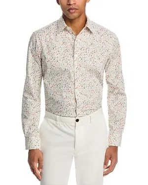 Paul Smith Tailored Fit Garden Print Shirt - Orange