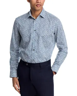 Paul Smith Tailored Fit Floral Print Shirt - Navy