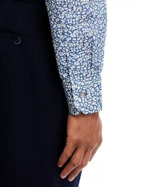 Paul Smith Tailored Fit Floral Print Shirt - Navy