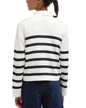 Barbour Fern Striped Sweater - Cloud/navy