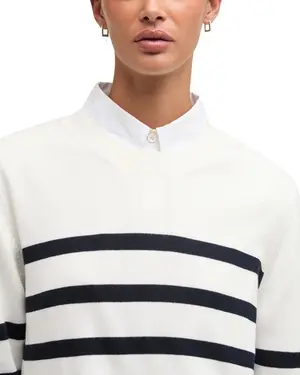 Barbour Fern Striped Sweater - Cloud/navy