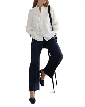 HOBBS LONDON Petite Alessia Linen Wide Leg Trousers