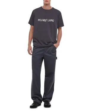 Helmut Lang Crumpled Logo Tee - Slate Blue