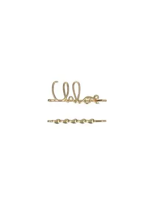 Chloé Set Of 2 Hair Clips "iconic - Gold