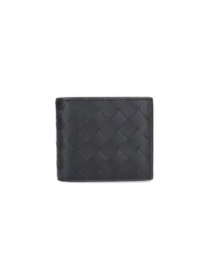 Bottega Veneta Bi-fold Woven Wallet - Black