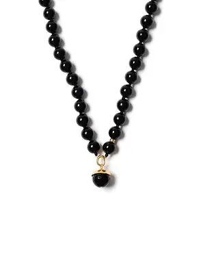 Chan Luu Gemstone Beaded Pendant Necklace - Onyx