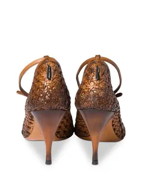 Miu Miu Leather Pumps - Cognac