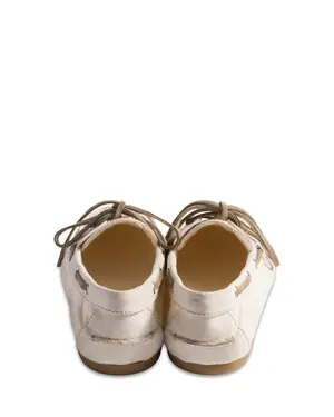 Miu Miu Leather Moccasin Loafers - Ecru