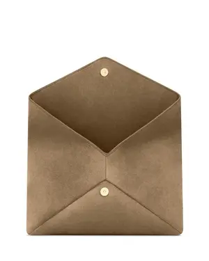 Saint Laurent Cassandre Large Envelope Pouch - Light Cumin