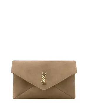 Saint Laurent Cassandre Large Envelope Pouch - Light Cumin