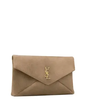 Saint Laurent Cassandre Large Envelope Pouch - Light Cumin