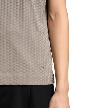 Emporio Armani Jacquard Crewneck T-shirt - Beige