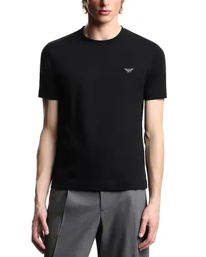 Emporio Armani Logo Slim Fit Tee - Solid Blue