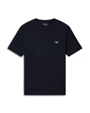 Emporio Armani Logo Slim Fit Tee - Solid Blue