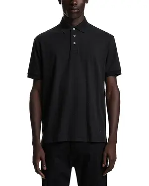 Emporio Armani Jacquard Polo Shirt - Solid Blue